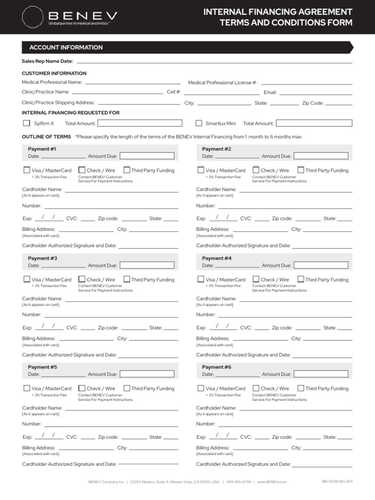 Fillable - BB-0038 Rev A01 - Internal Financing Agreement Terms and ...