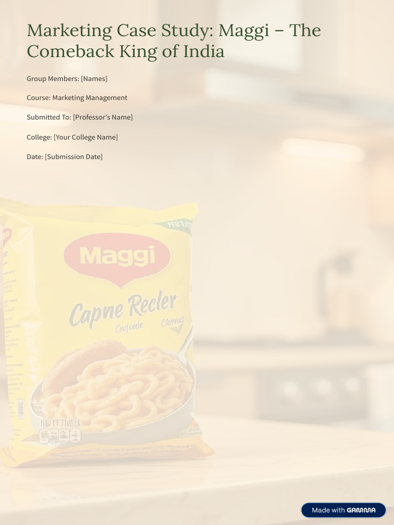 Marketing Case Study Maggi The Comeback King of India | PDF | Brand | Marketing