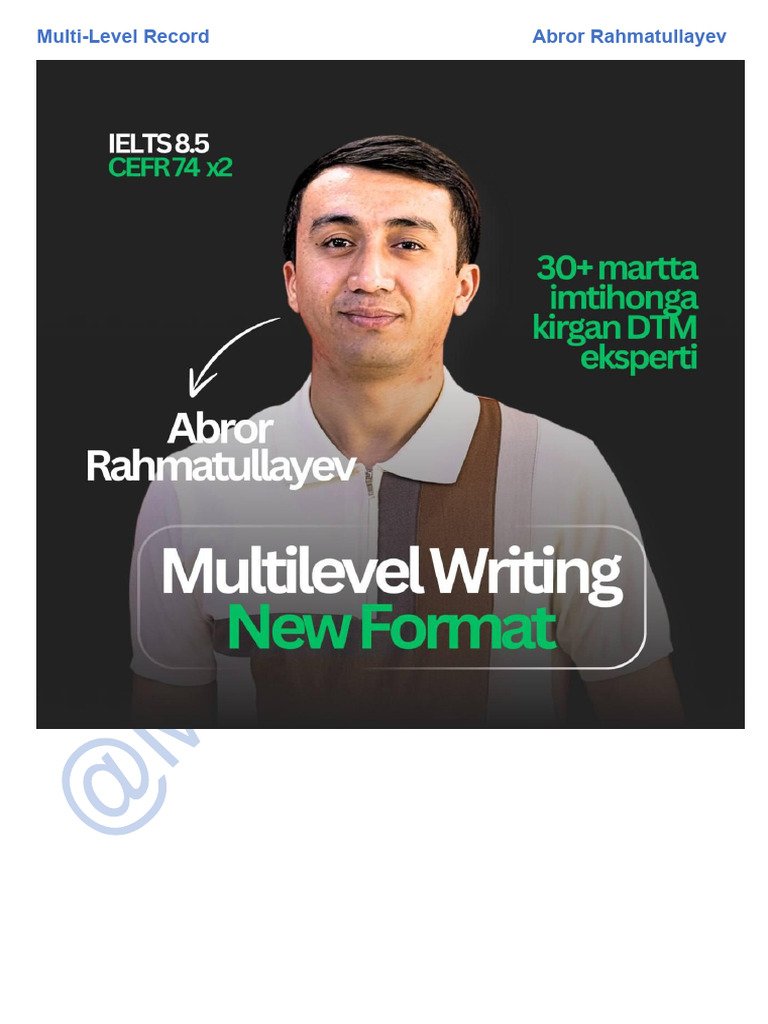 Multi-Level Writing Format Examples | PDF | Opinion | Educational ...