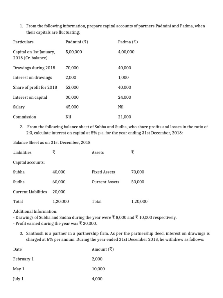 Partnership Accounts Question Paper | PDF | Balance Sheet | Partnership