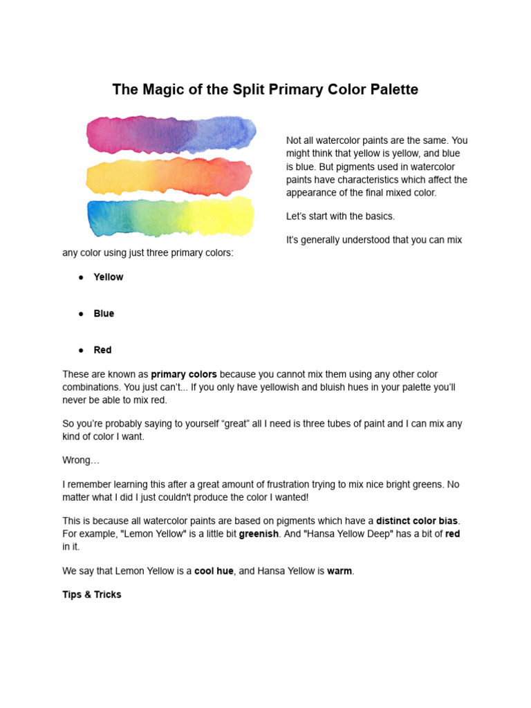 Understanding Split Primary Palettes | PDF | Color | Yellow