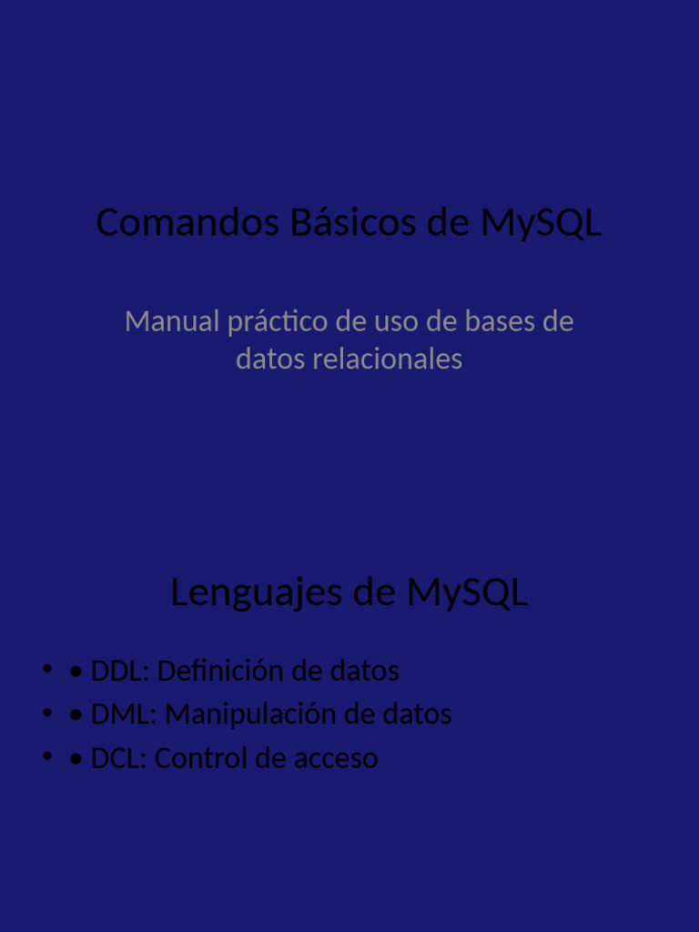 Manual MySQL Tecnologia | PDF