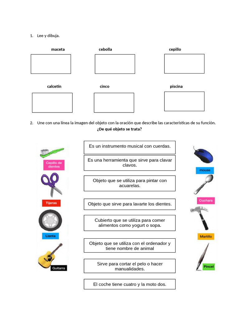 Dibujo y descripción de objetos | PDF | Color