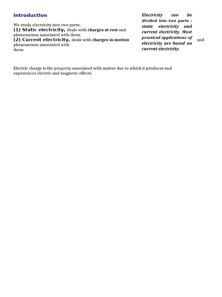 Understanding Static and Current Electricity | PDF