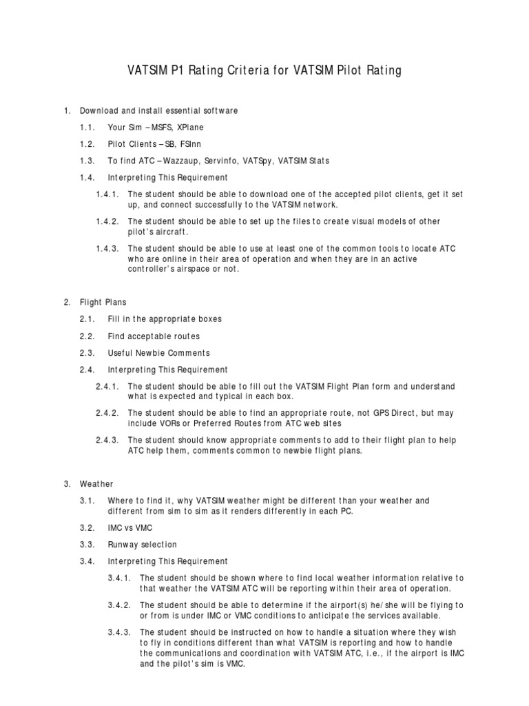 VATSIM P1 Rating Syllabus V2.0 | PDF | Air Traffic Control ...