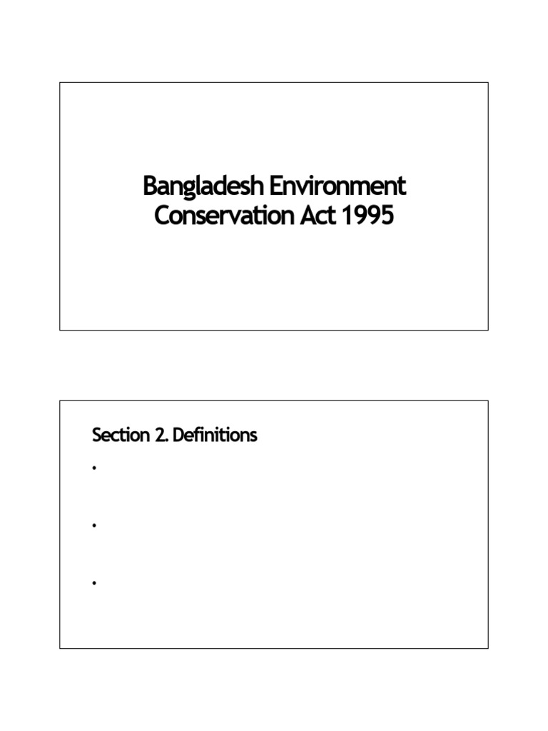 Bangladesh Environment Conservation Act 1995 | PDF | Water | Natural ...