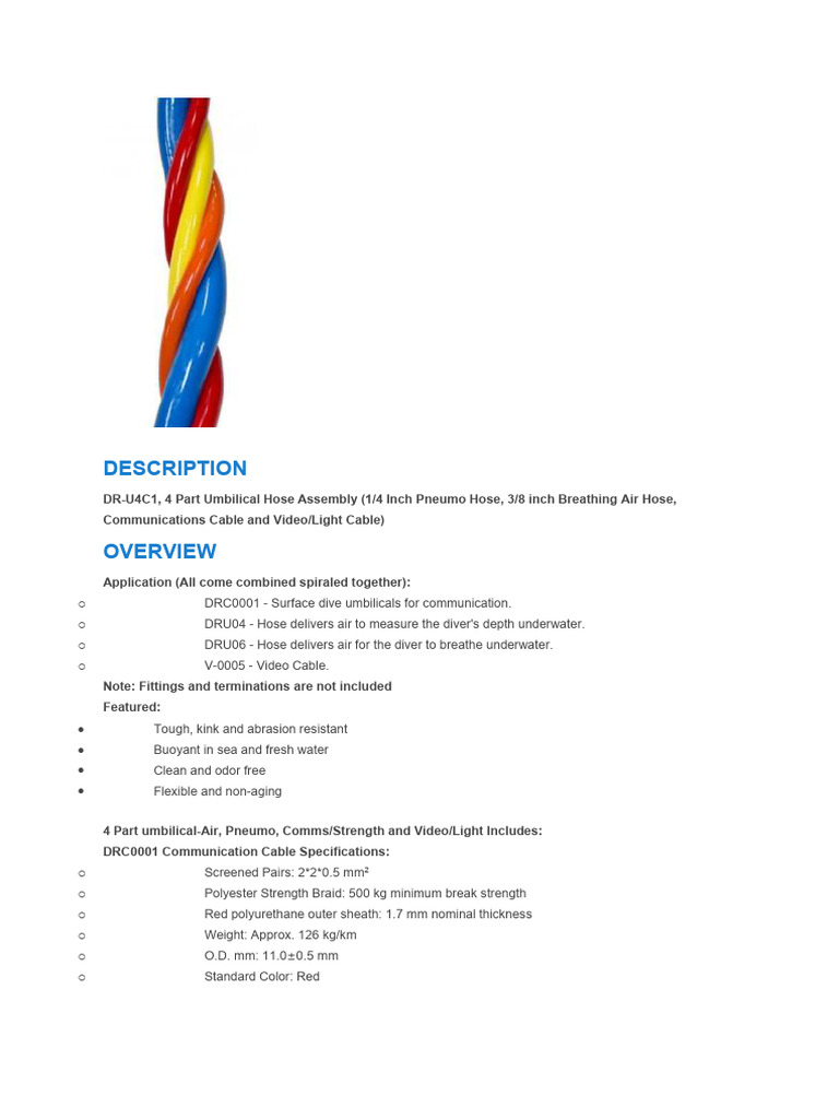 4 Element Diving Umbilicals | PDF | Underwater Diving