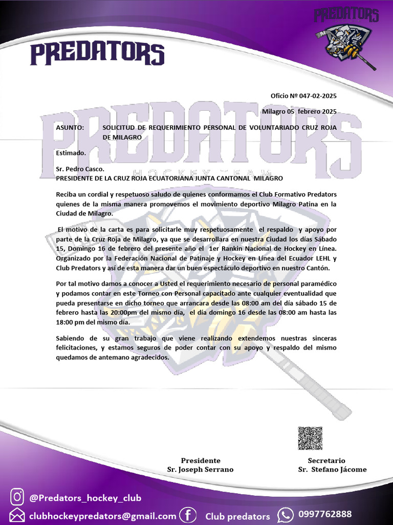 Requerimiento Cruz Roja Milagro Oficio #047-Signed | PDF