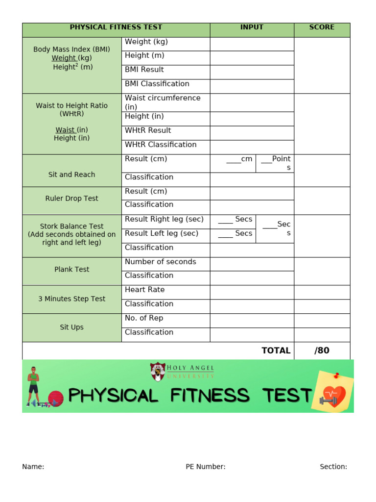 7TPE1 - Physical Fitness Test | PDF