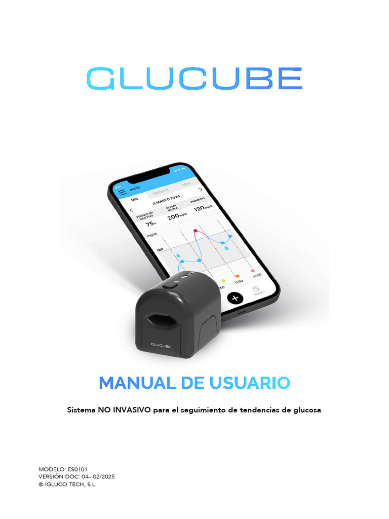Manual de Uso - GLUCUBE - ES0101 Rev04 | PDF | Aplicación movil | Diabetes