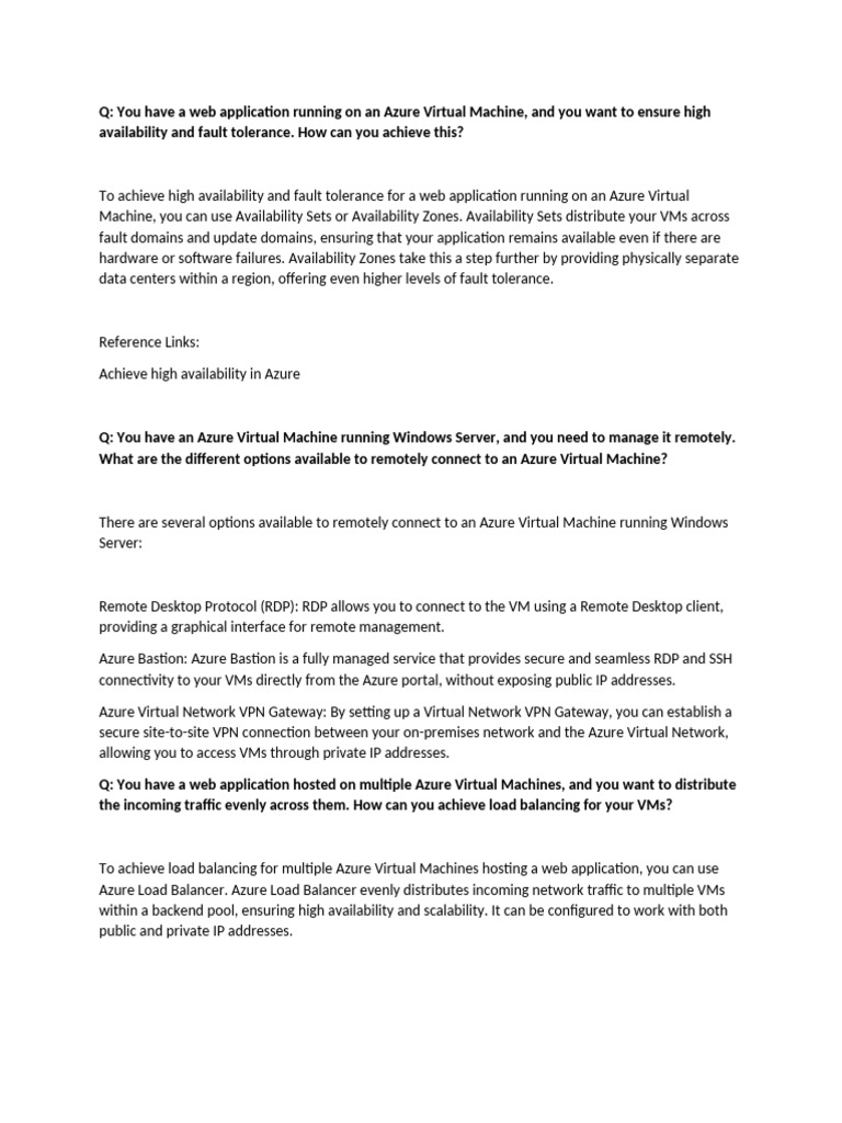 Azure Virtual Machine Senario Based | PDF | Virtual Machine ...