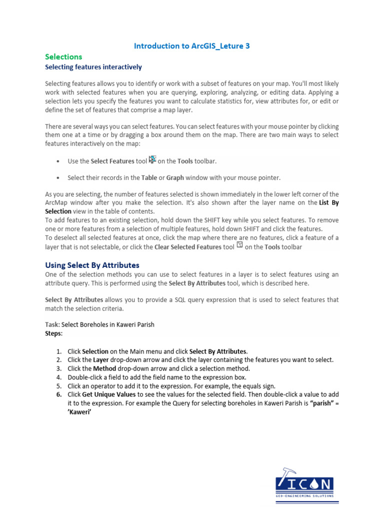 Introduction To ArcGIS Notes - Lecture 3 | PDF | Arc Gis | Computing