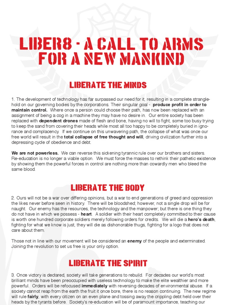 Liber8 Manifesto | PDF