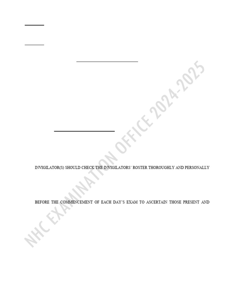 3RD Term 24-25 Final Invigilation Timetable | PDF