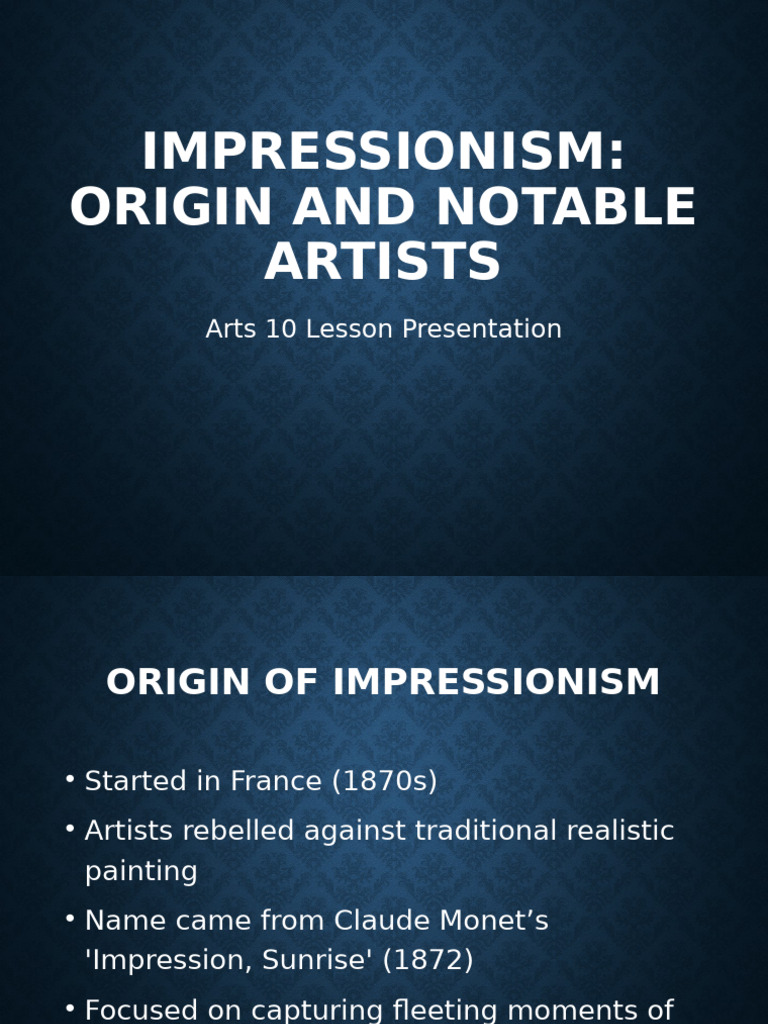 Impressionism Lesson Presentation | PDF