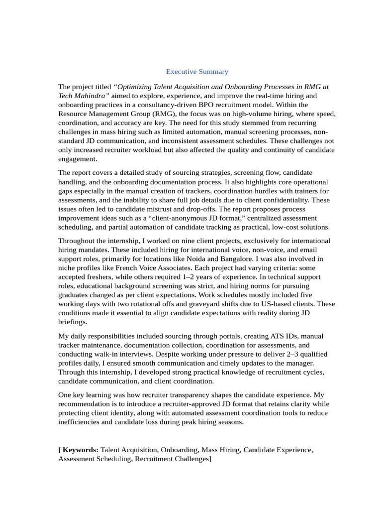 Shalu CIP Report in Progress | PDF | Outsourcing | Governance