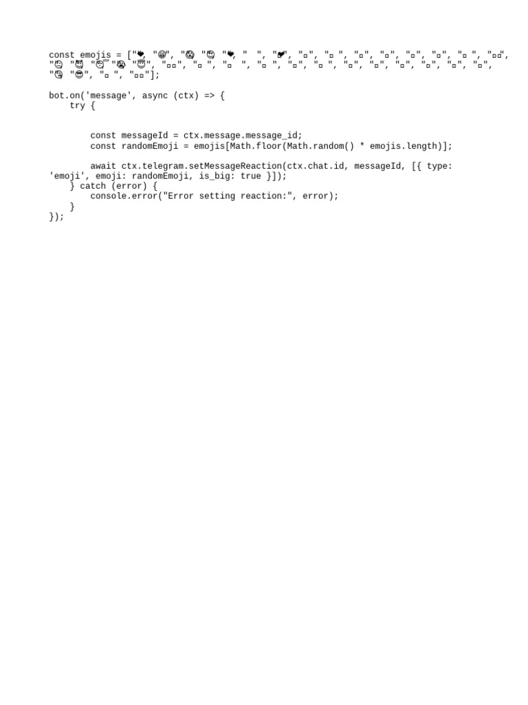 Telegram Auto Reaction Bot Code | PDF