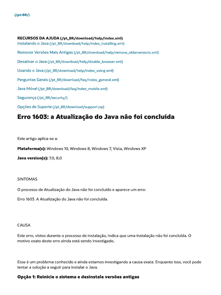 Erro Java | PDF