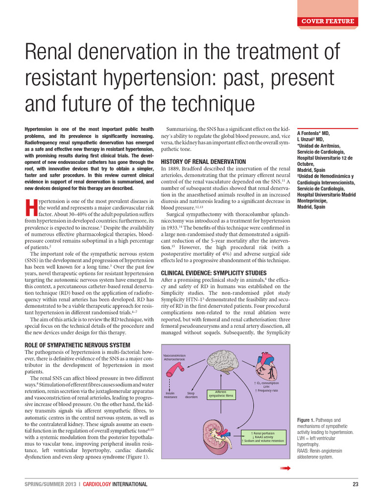 Renal Denervation Review. Cardiology International. 2013 | PDF | Hypertension | Blood Pressure