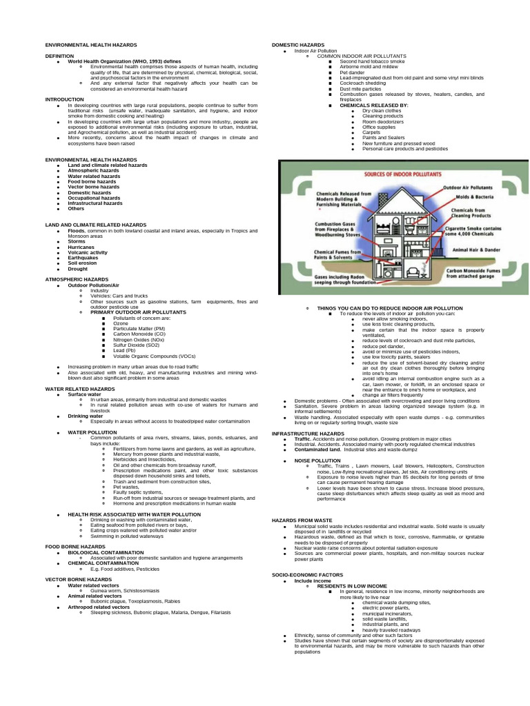 Environmental Hazards Reviewer | PDF | Hazards | Water Pollution