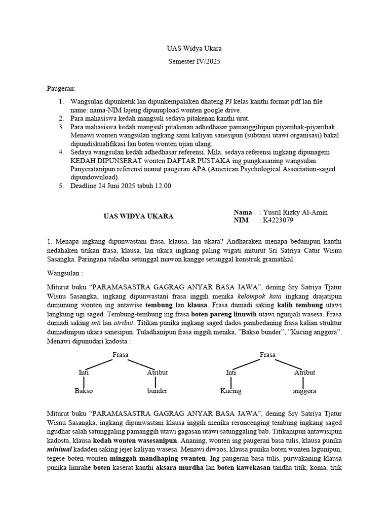 Yusril Rizky Al-Amin K4223079 UAS | PDF