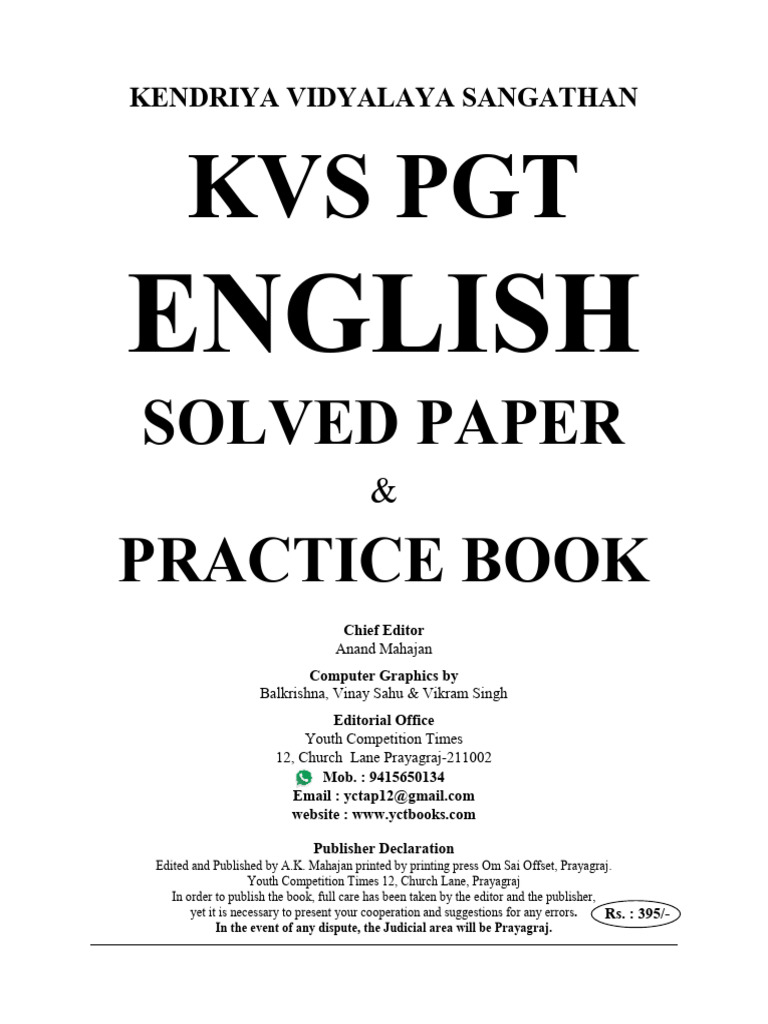 KVS PGT English Solved Papers and Practice Book (YCT Expert Team) (Z-Library) | PDF | Samuel ...