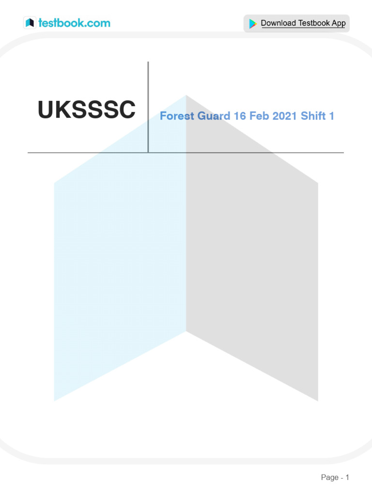 UKSSSC Forest Guard Exam Paper 2021 | PDF
