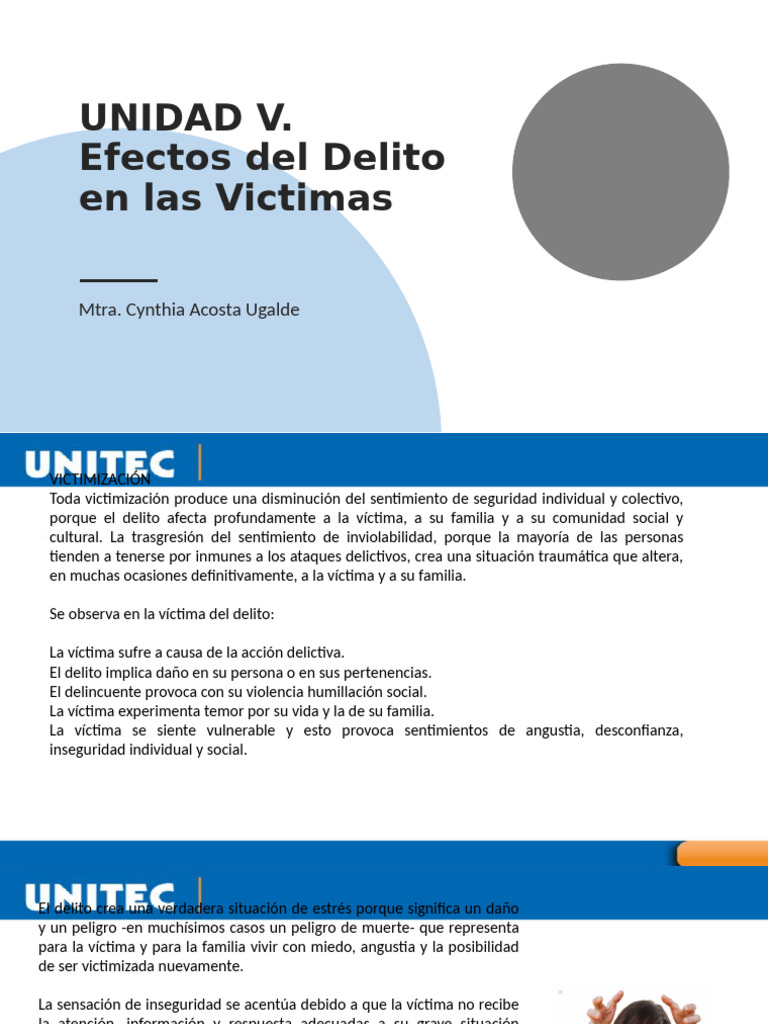 TEMA 5. EFECTOS EN LA VICTIMA DEL DELITO | PDF | Sufrimiento | Temor