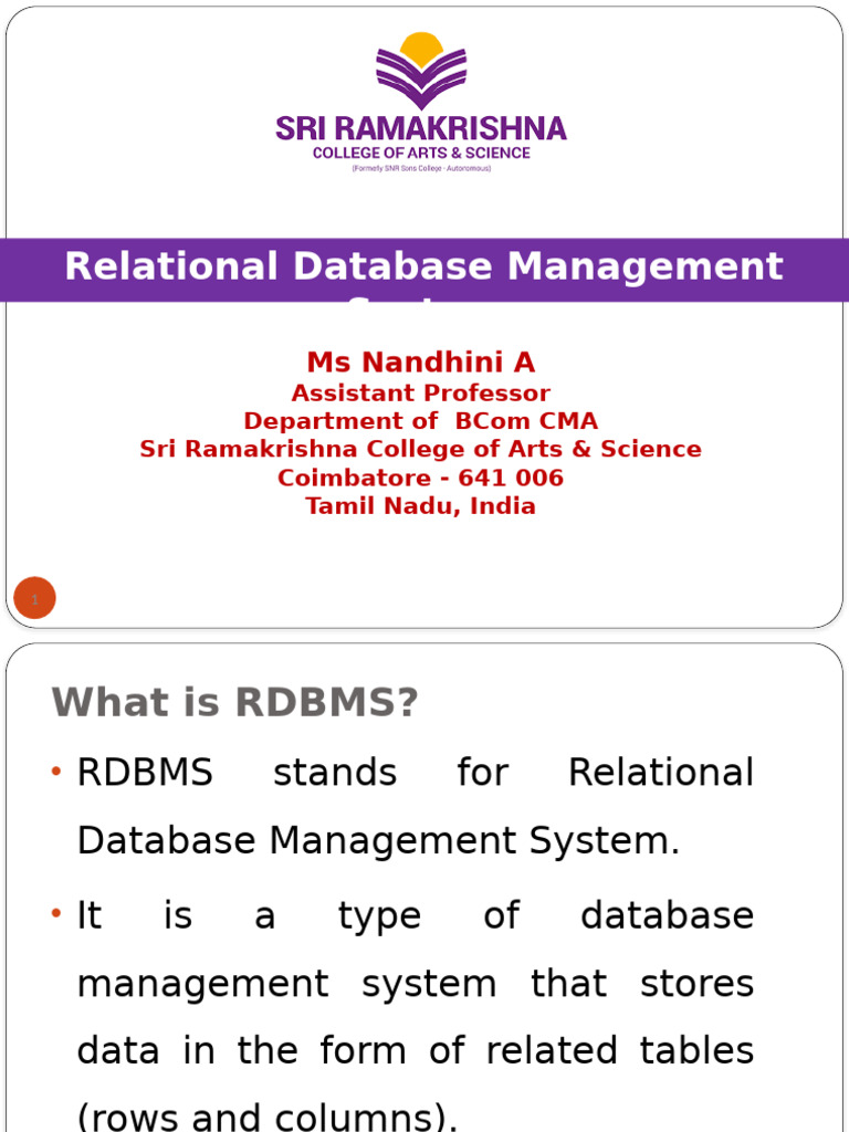 CAB - U2 - Relational Database Management System | PDF | Relational Database | Databases
