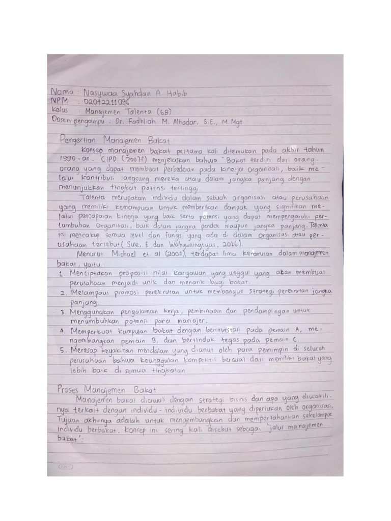 Talent Tgs Ringkas | PDF