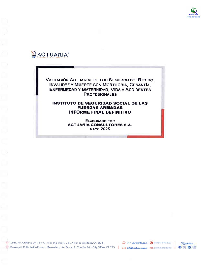Informe Final VA Aprobado CD ISSFA 2025 | PDF
