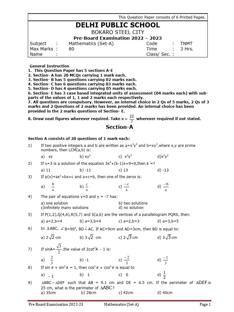 SamplePaper-X-SET A-133402703033047526 | PDF | Sphere | Air Traffic Control
