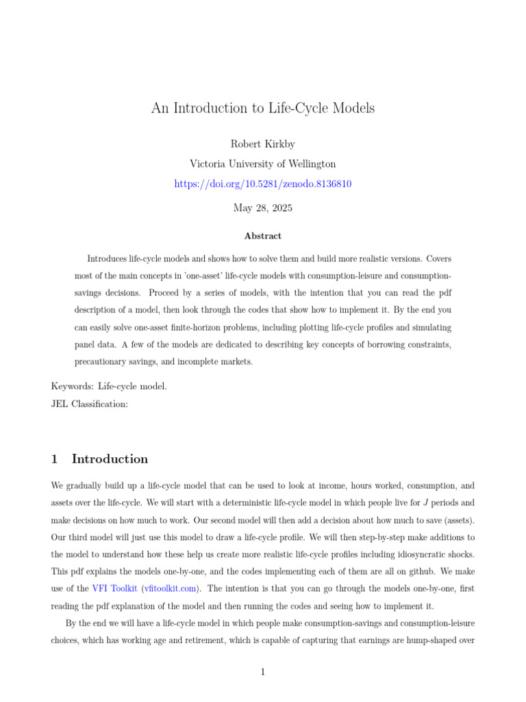 Lifecycle Models | PDF | Autoregressive Model