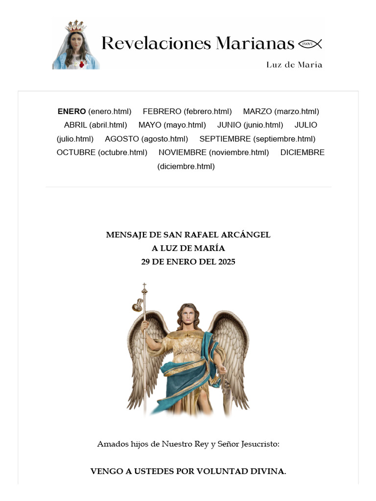 2025-01-Revelaciones Marianas | PDF | Oración | María, madre de Jesús