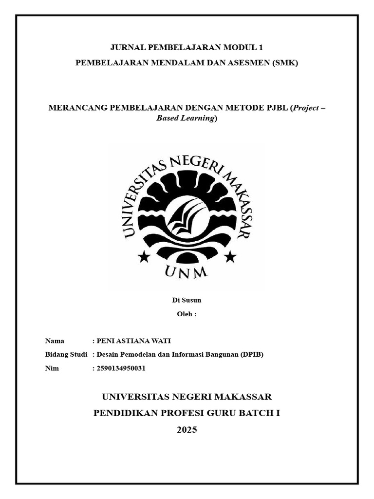 Jurnal Pembelajaran Modul 1 - Nim - 2590134950031 - Dpib - Merancang ...
