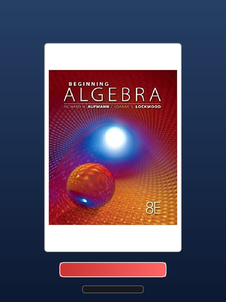 Beginning Algebra 8th Edition by Richard N Aufmann Ebook and TestBank ...