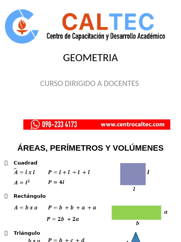 Geometría: Áreas y Perímetros para Docentes | PDF