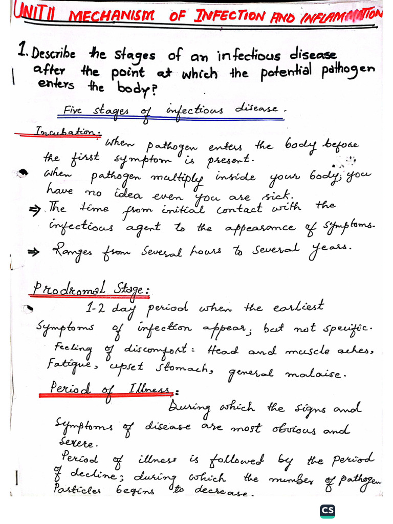 Unit 2 Pathophysiology... Mechanism of Infection and Inflamation | PDF