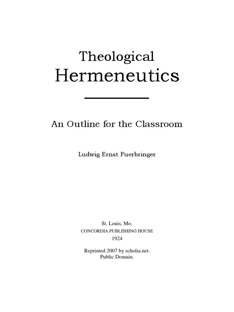 Theological Hermeneutics Guide | PDF | Hermeneutics | Bible
