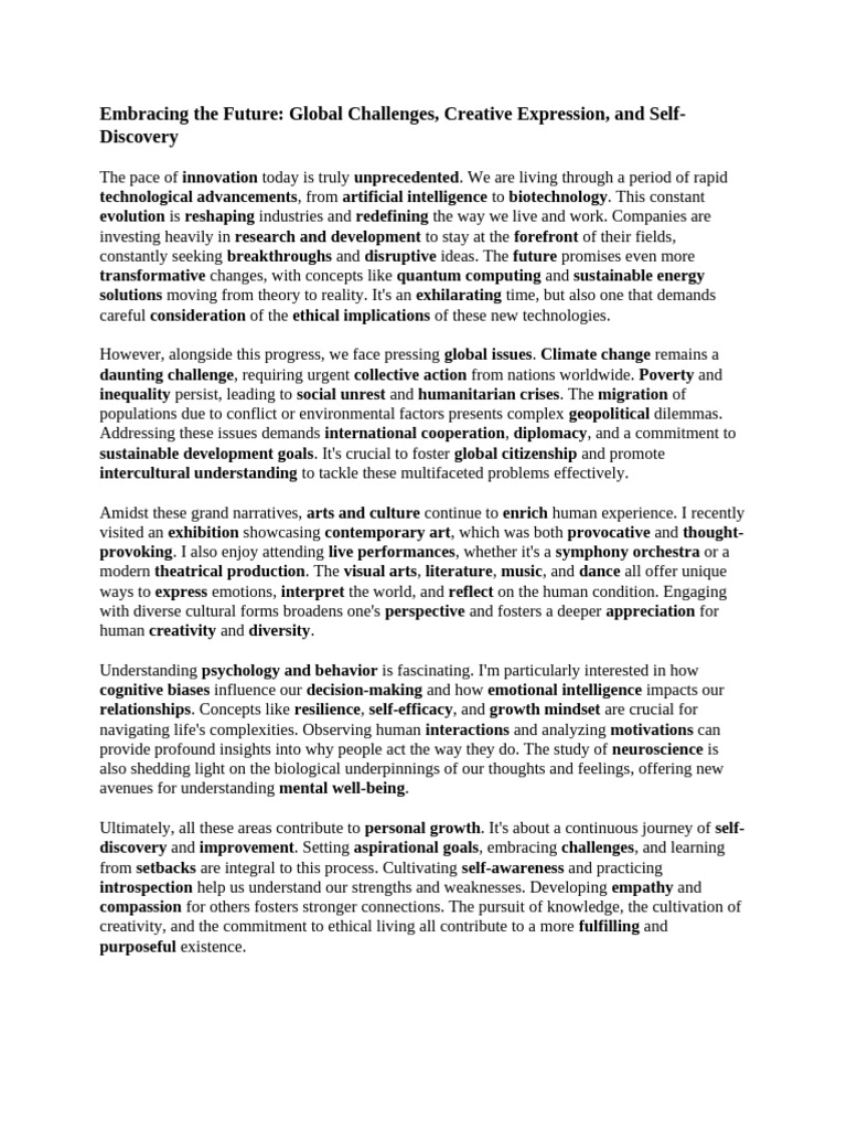 Embracing The Future | PDF | Creativity | Intelligence