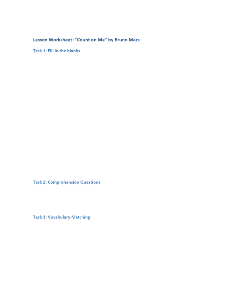 Count On Me Worksheet | PDF
