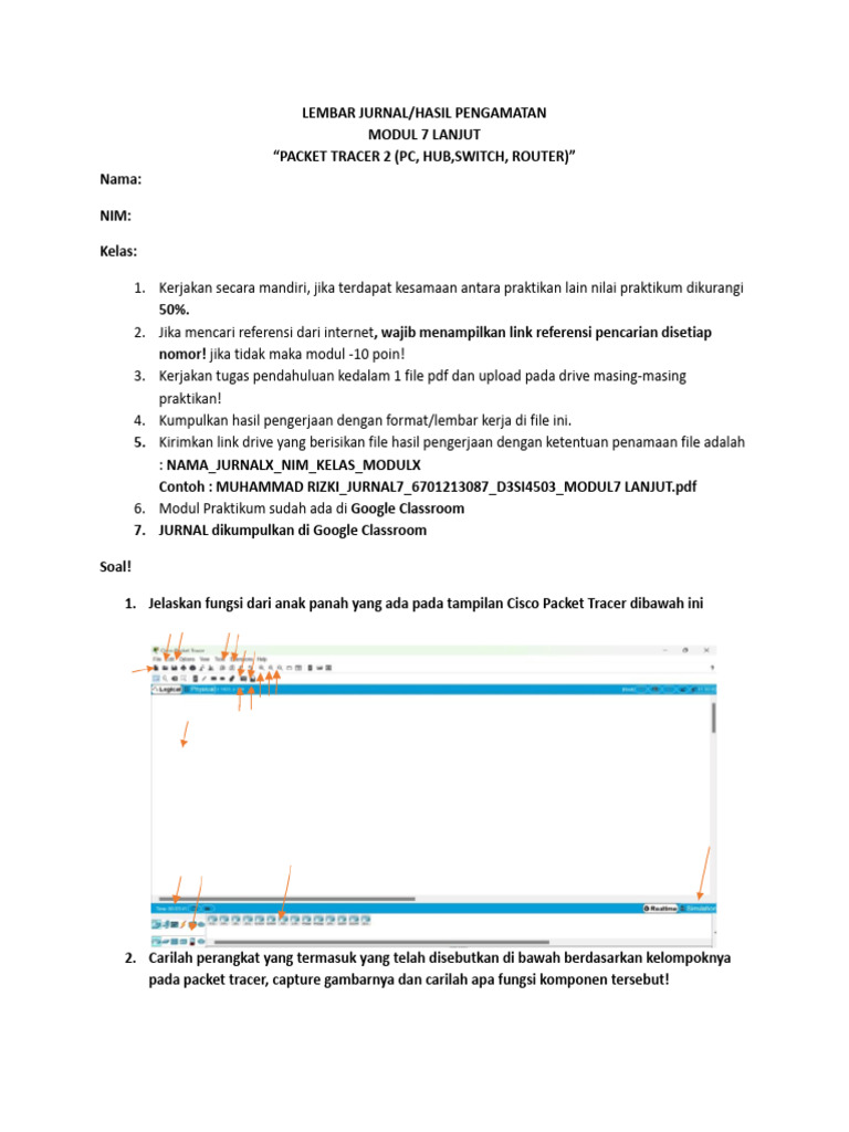 Praktikum Packet Tracer: Jurnal Modul 7 | PDF