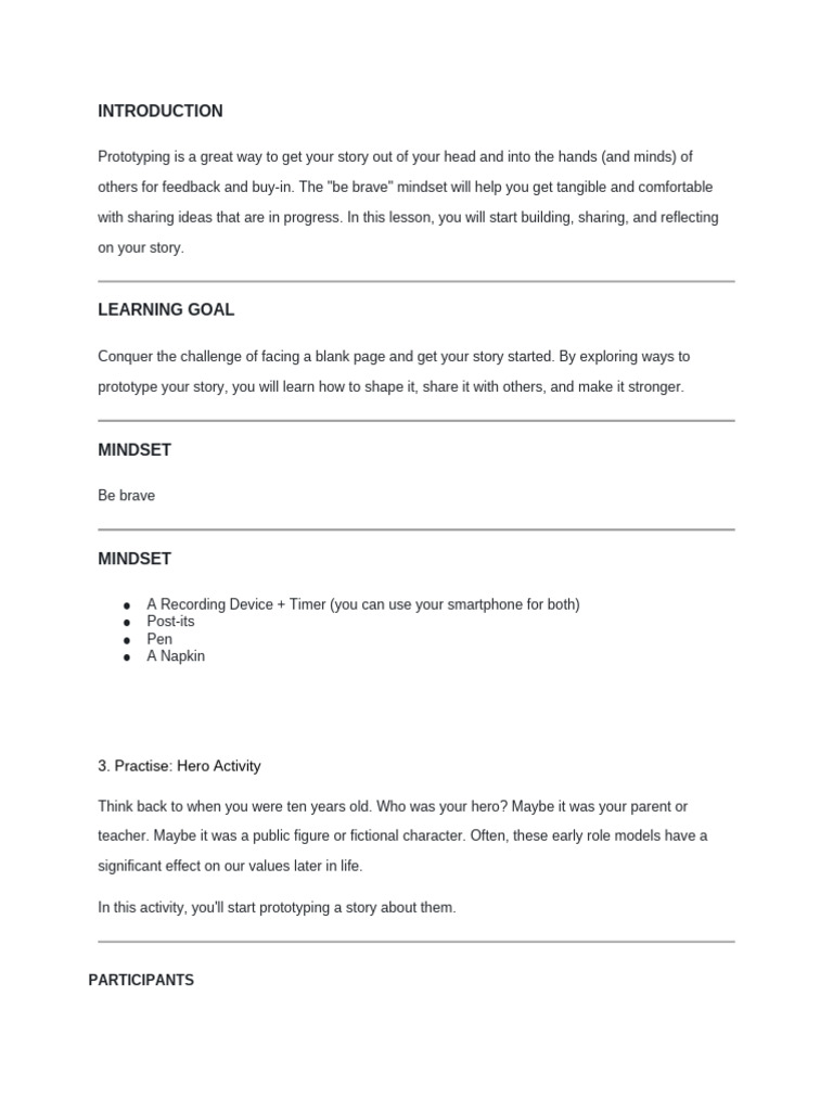 Lesson 2 - Build Storytelling Prototypes | PDF | Cognition | Human Communication