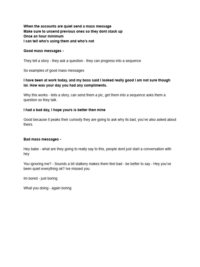 Mass Messages | PDF