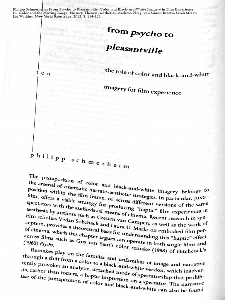 Color Transformation in Pleasantville | PDF