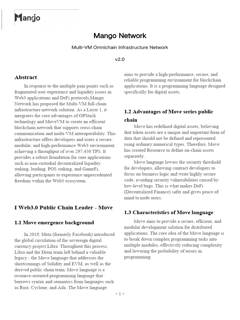MangoNetwork Whitepaper v2.0 | PDF | Formal Verification | Computer Network