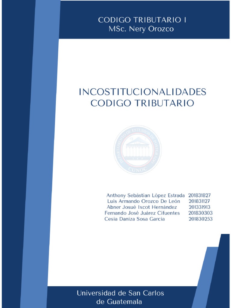 Inconstitucionalidades Codigo Tributario | PDF | Debido al proceso | Justicia