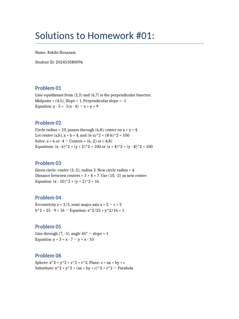 HW01 Solutions Compact | PDF