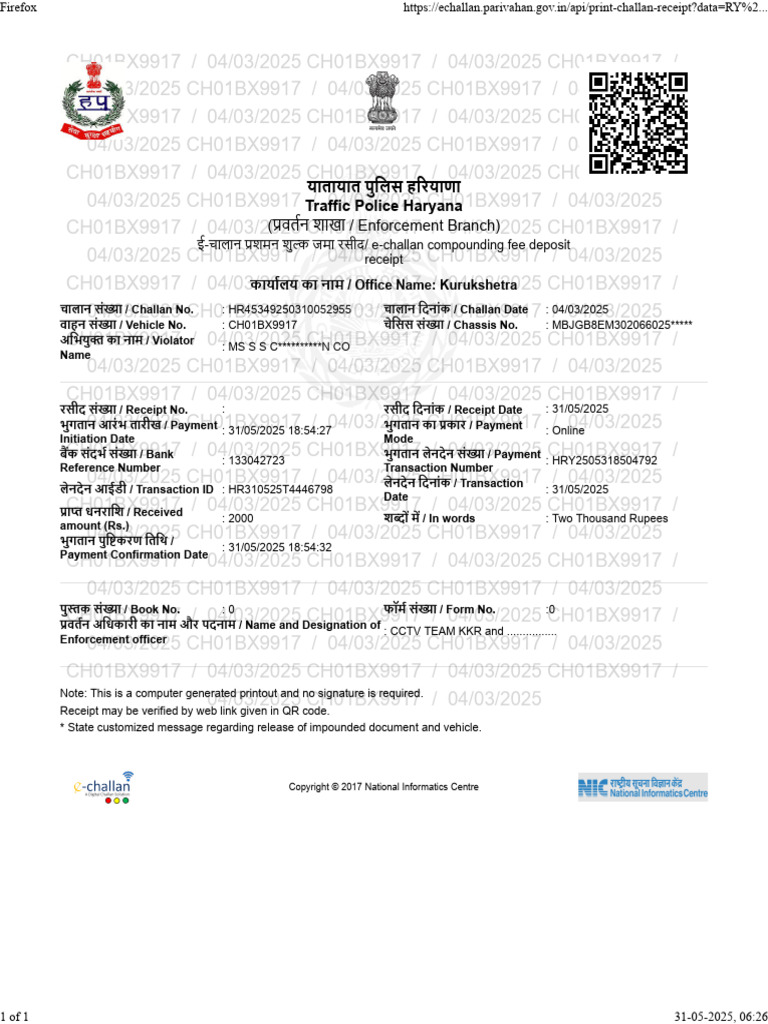 Print Challan Receipt.10 | PDF
