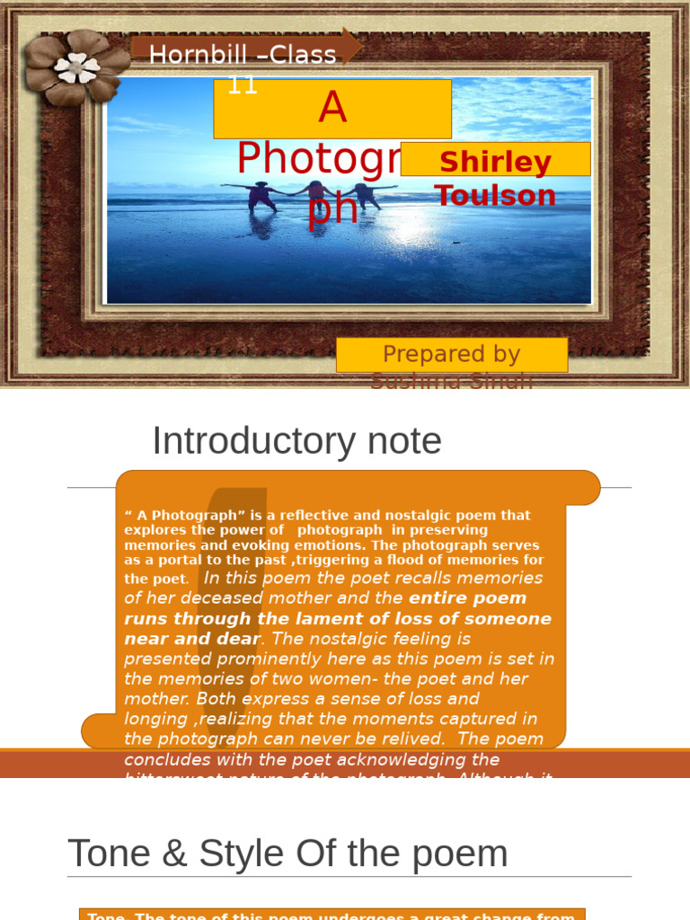 Mind Map for "A Photograph" Poem | PDF | Nostalgia | Poetry